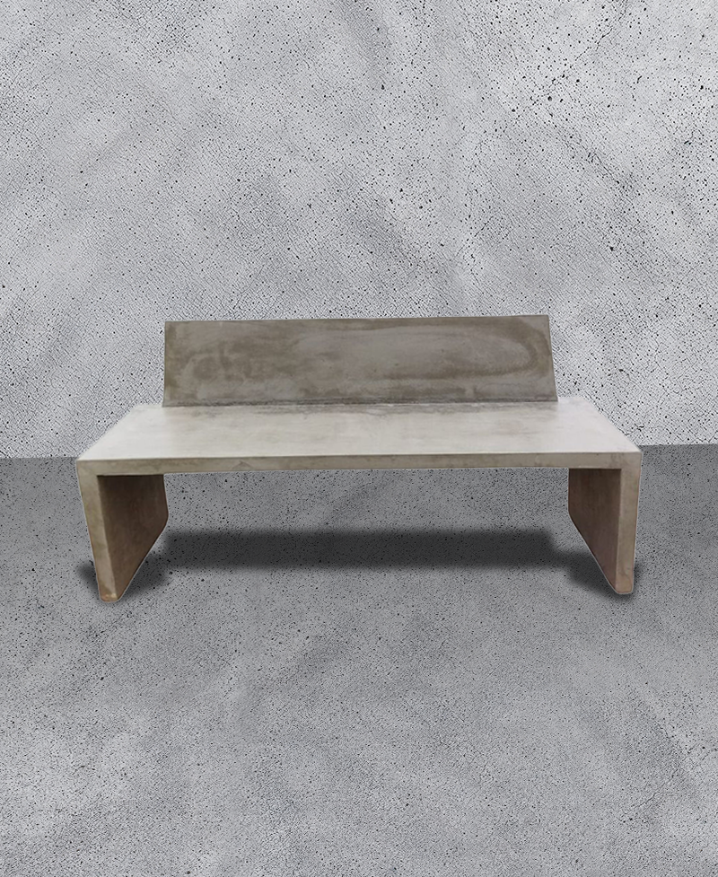 Concrete bench with Back Rest - GreyShift LLP